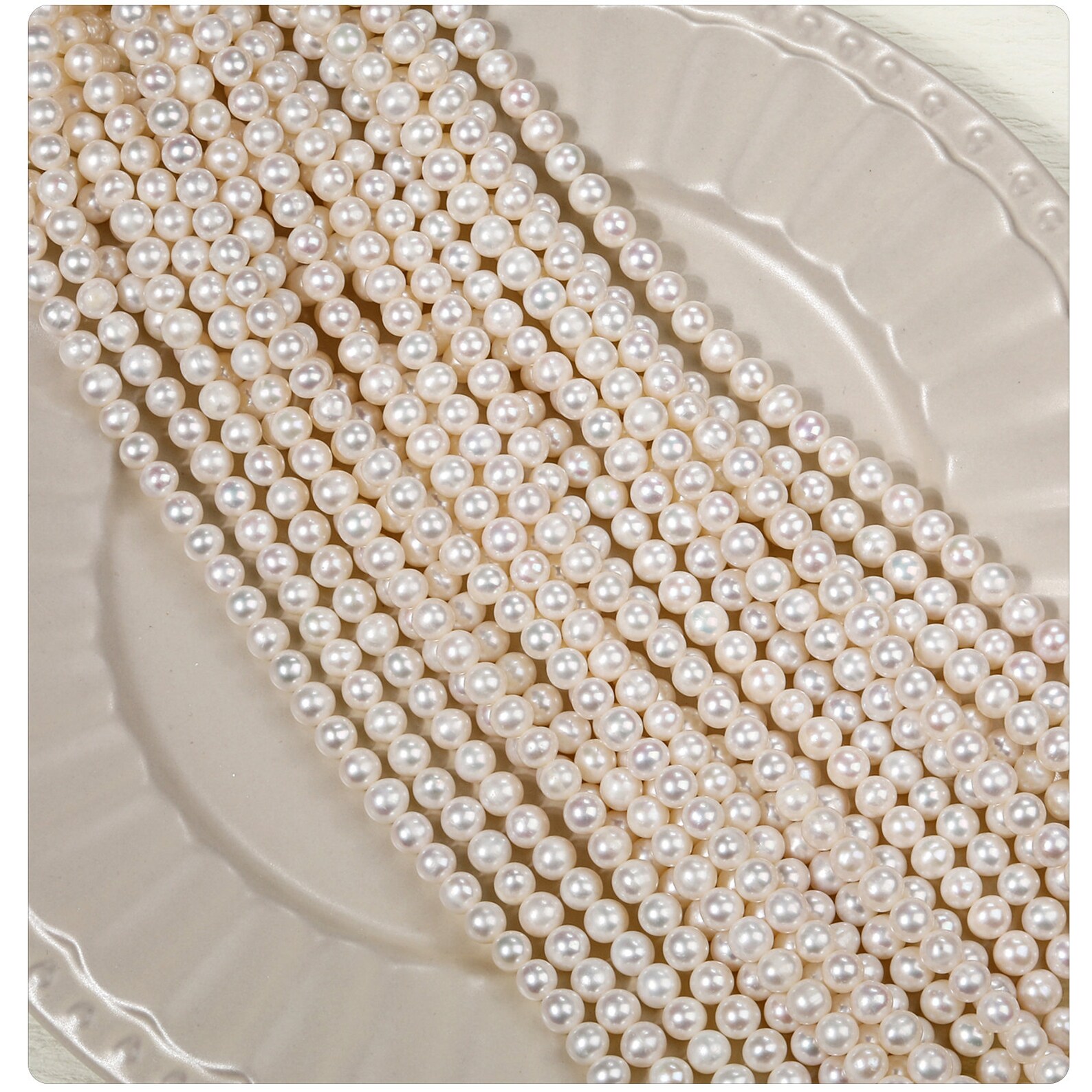 7-8mm Freshwater Round Pearl Beads Natural Genuine White Pearl Beads ...