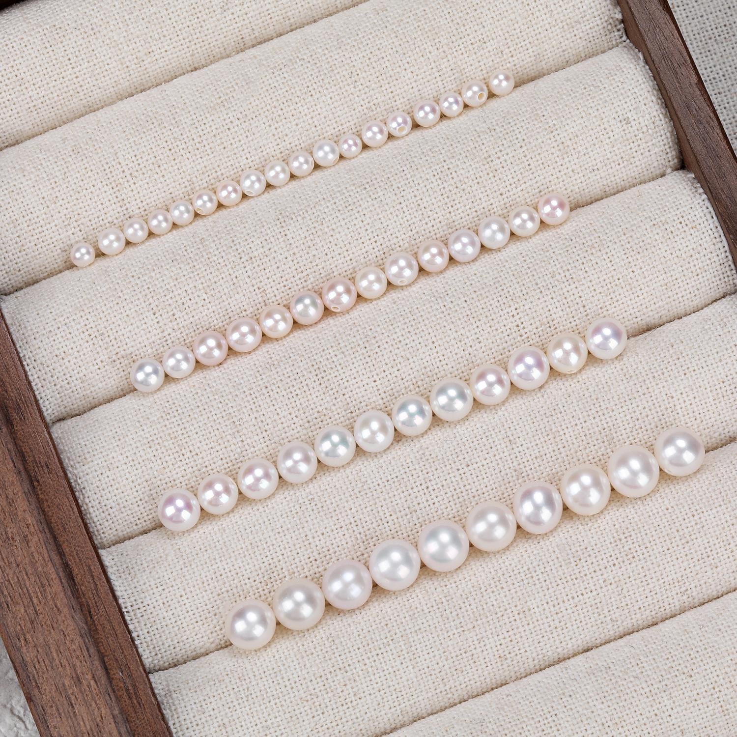 3-7mm Loose Pearls,half Hole Round Freshwater Pearls,natural Cultured ...