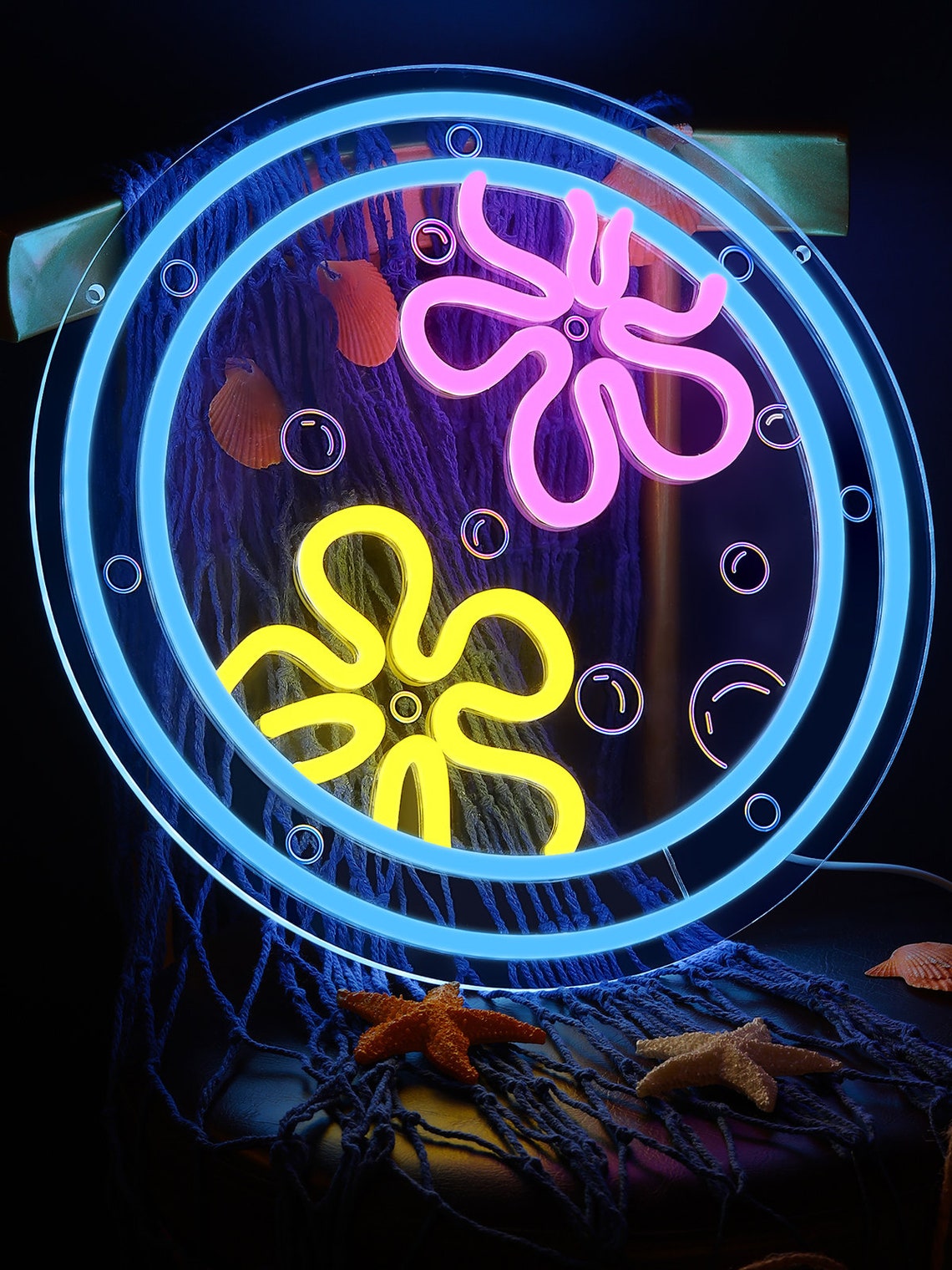 Ocean World Porthole Neon Sign for Wall Decor,handmade LED USB Sea Neon ...