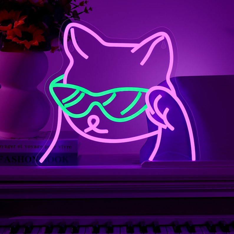 Cat Neon Sign,handmade Cat Neon Signs for Wall Decor LED Neon Light ...