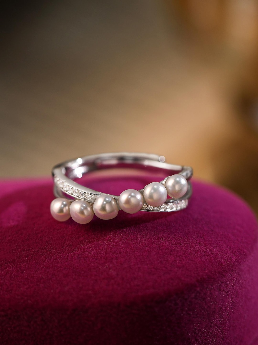 Freshwater Pearl Ring,minimalist Ring,silver Simple Adjustable Ring ...