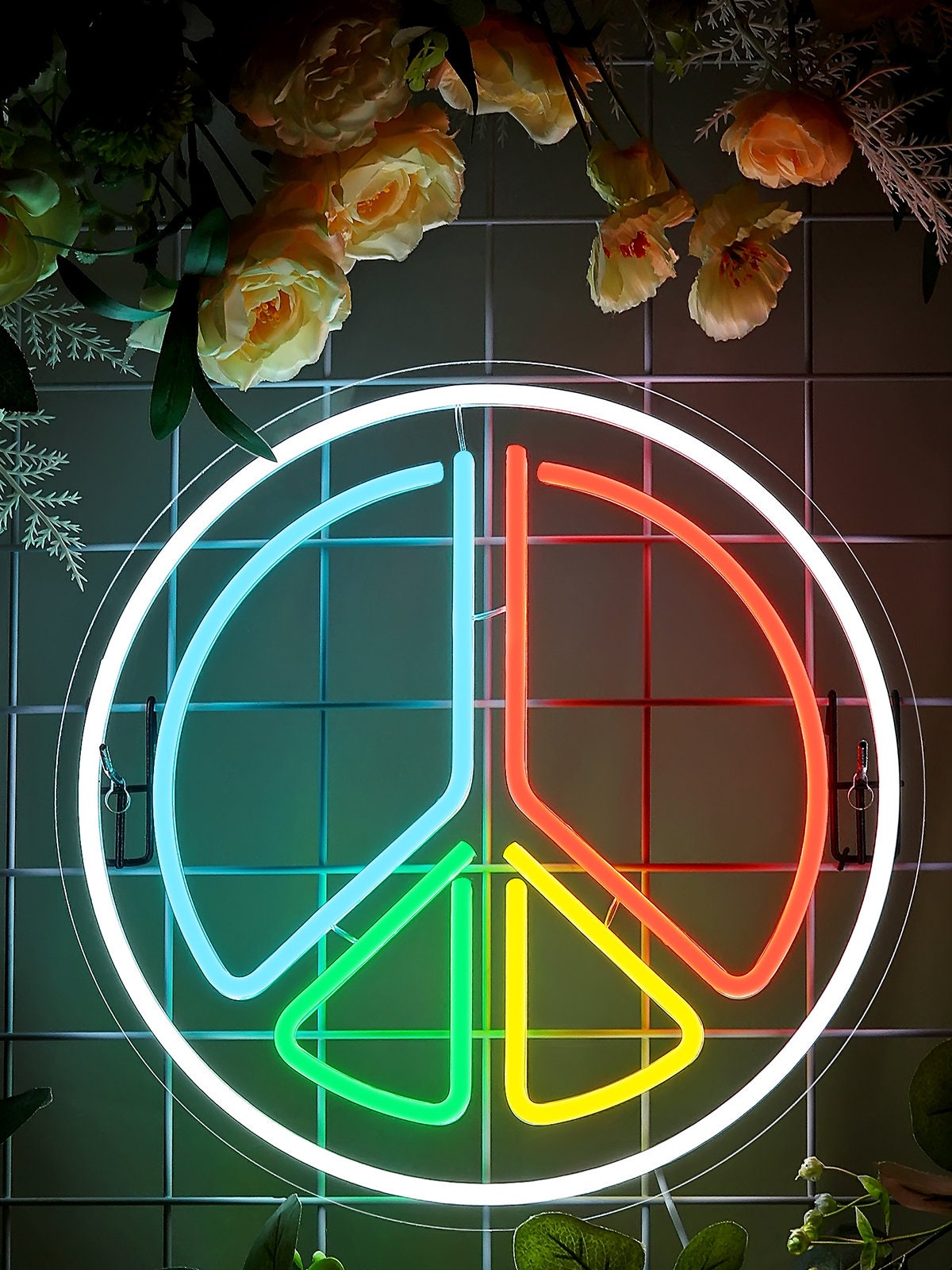 Handmade Peace Sign,gaming Neon Signs for Wall Decor LED Neon Light ...