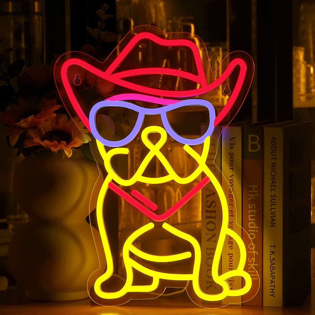 French Bulldog Neon Signs for Wall Decor,handmade Dog LED Neon Lights ...