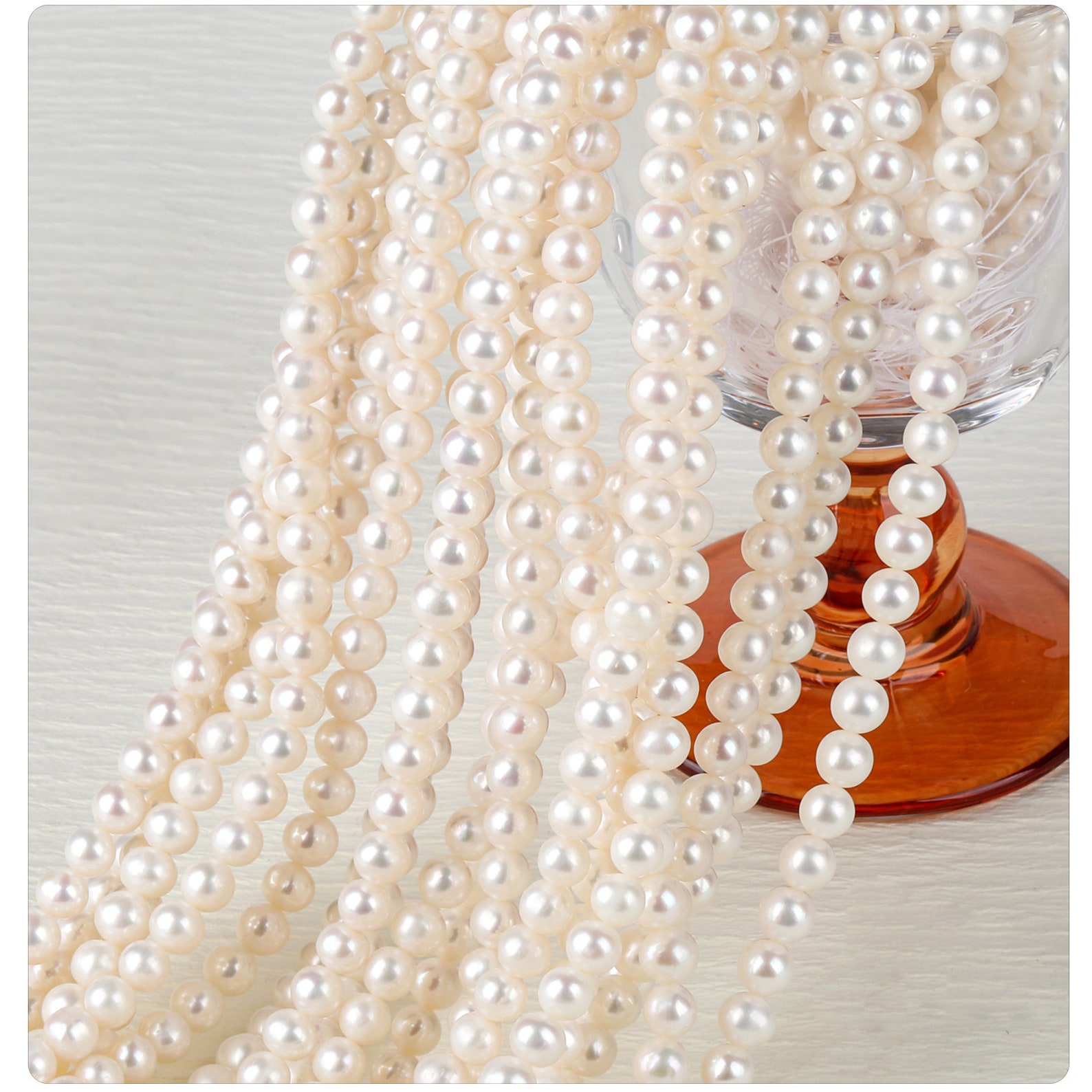7-8mm Freshwater Round Pearl Beads Natural Genuine White Pearl Beads ...