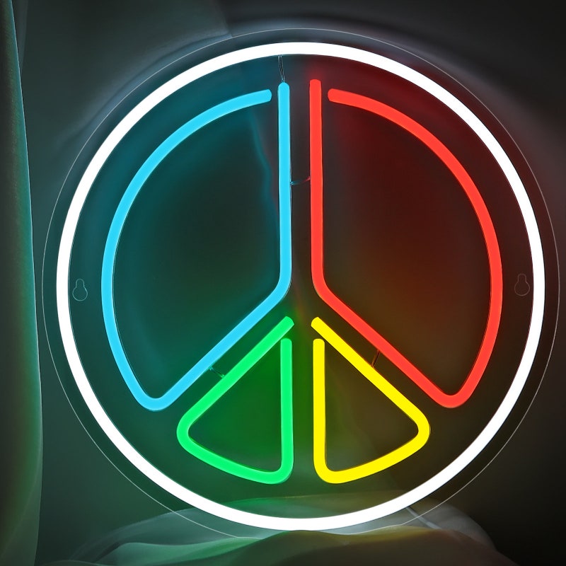 Neon Peace Sign - Etsy