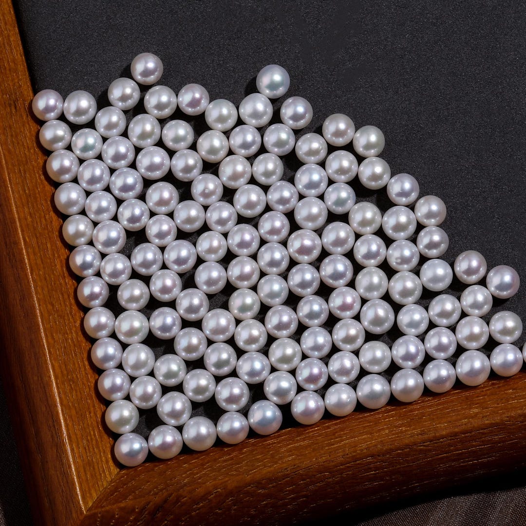 7-8mm AAAA High Luster Freshwater Pearls,white Round Pearl Beads for ...