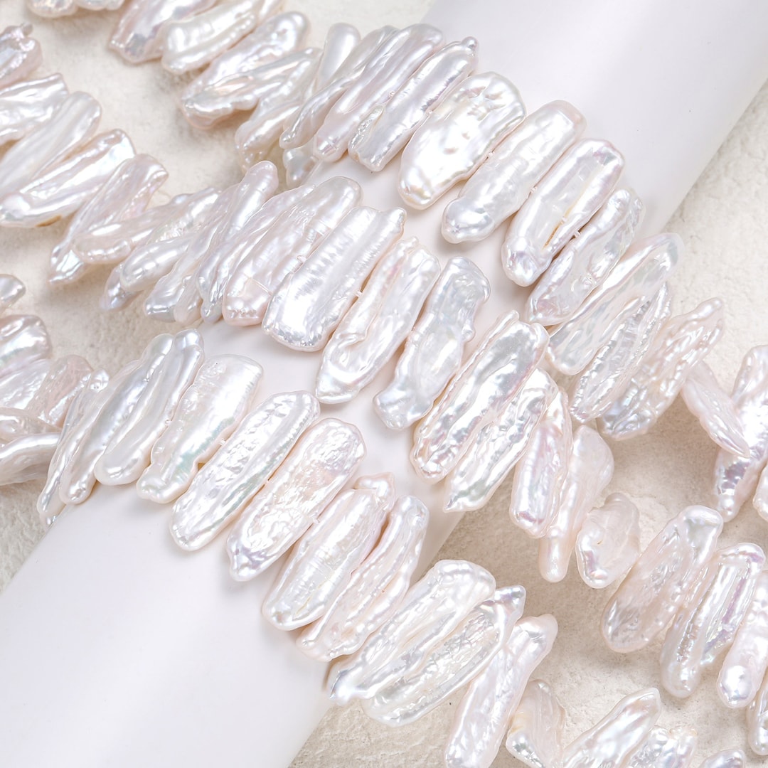 Freshwater White Big Pearl Beads,long Drilled Stick Pearls,natural ...