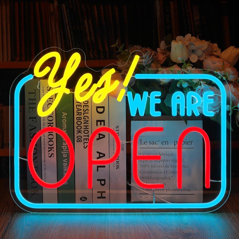 Yes We Are Open Neon Sign - Neon Signs for Wall Decor Led Open Signs ...