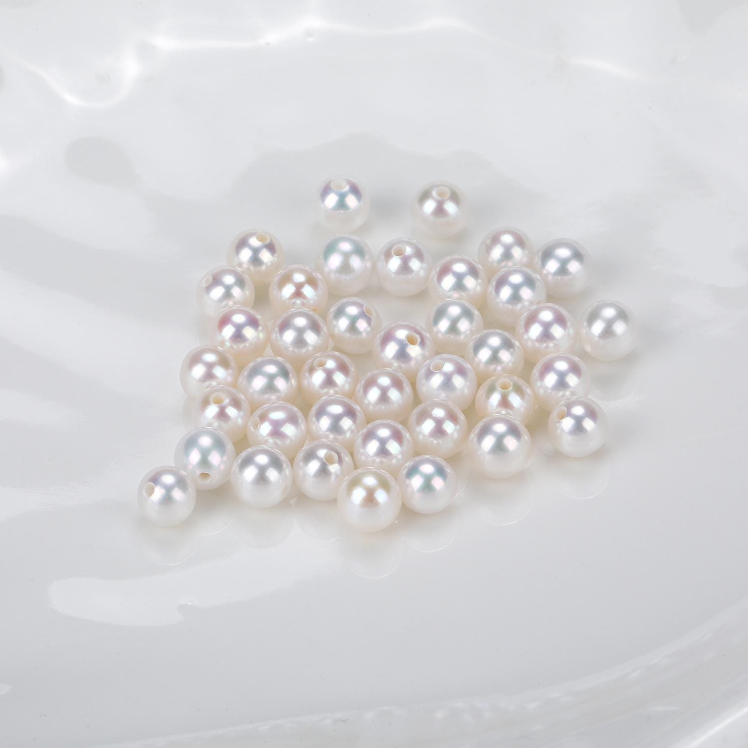 3-7mm Loose Pearls,half Hole Round Freshwater Pearls,natural Cultured ...