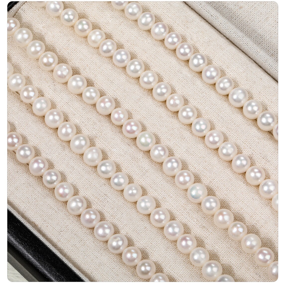 7-8mm Freshwater Round Pearl Beads Natural Genuine White Pearl Beads ...