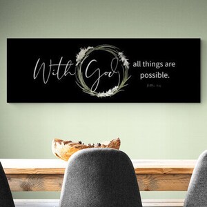 Bible Verse Horizontal Wall Art, Scripture Wall Art, Large Canvas Wall ...