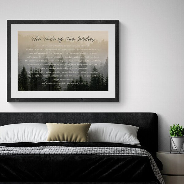 The Two Wolves Art - Etsy