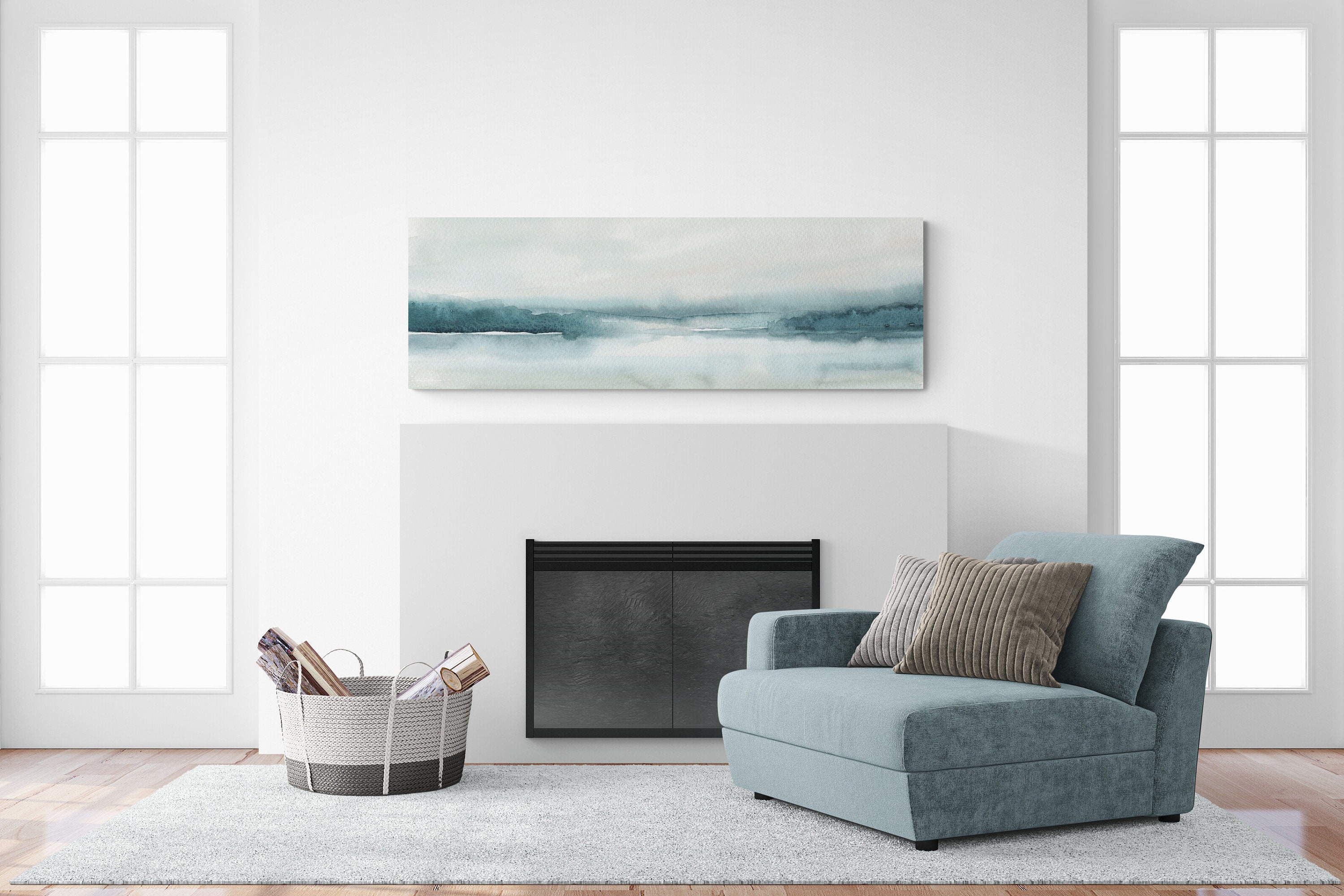Bedroom Wall Decor Over Bed Calm Long Narrow Horizontal Canvas Etsy