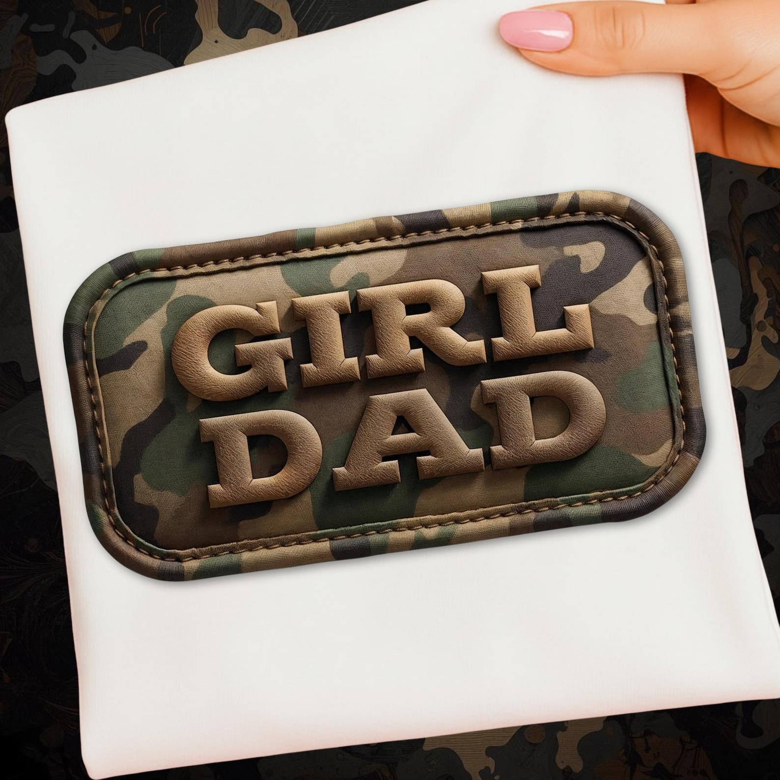 Camo Girl Dad Faux Patch PNG PLUS 20 Oz Tumbler Wrap Camouflage ...