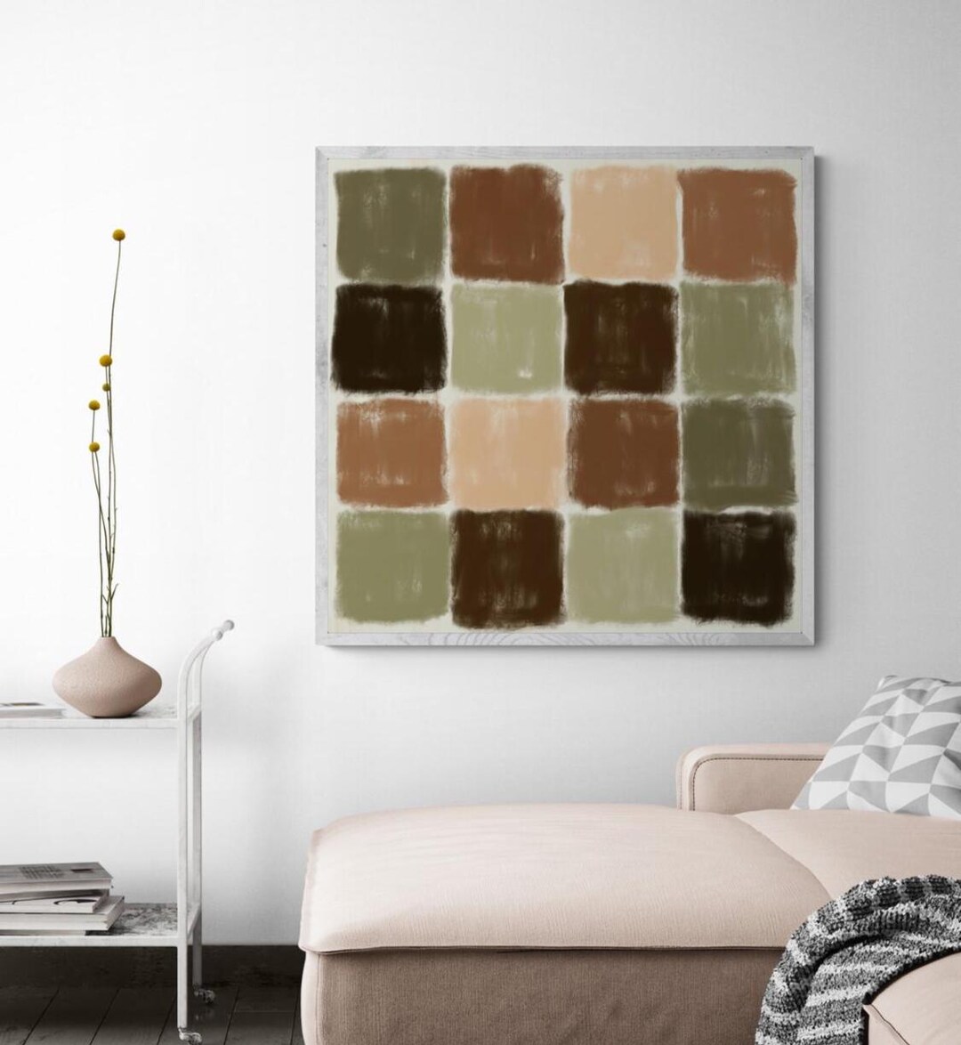 Printable Boho Checkered Board Wall Art Large up to 36x36 Digital ...