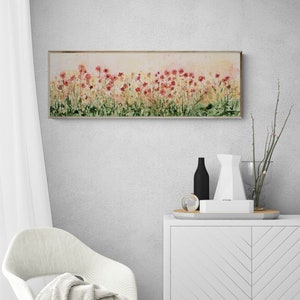Wildflower Wall Art Long Narrow Horizontal Paper Print 12x36 Farmhouse ...
