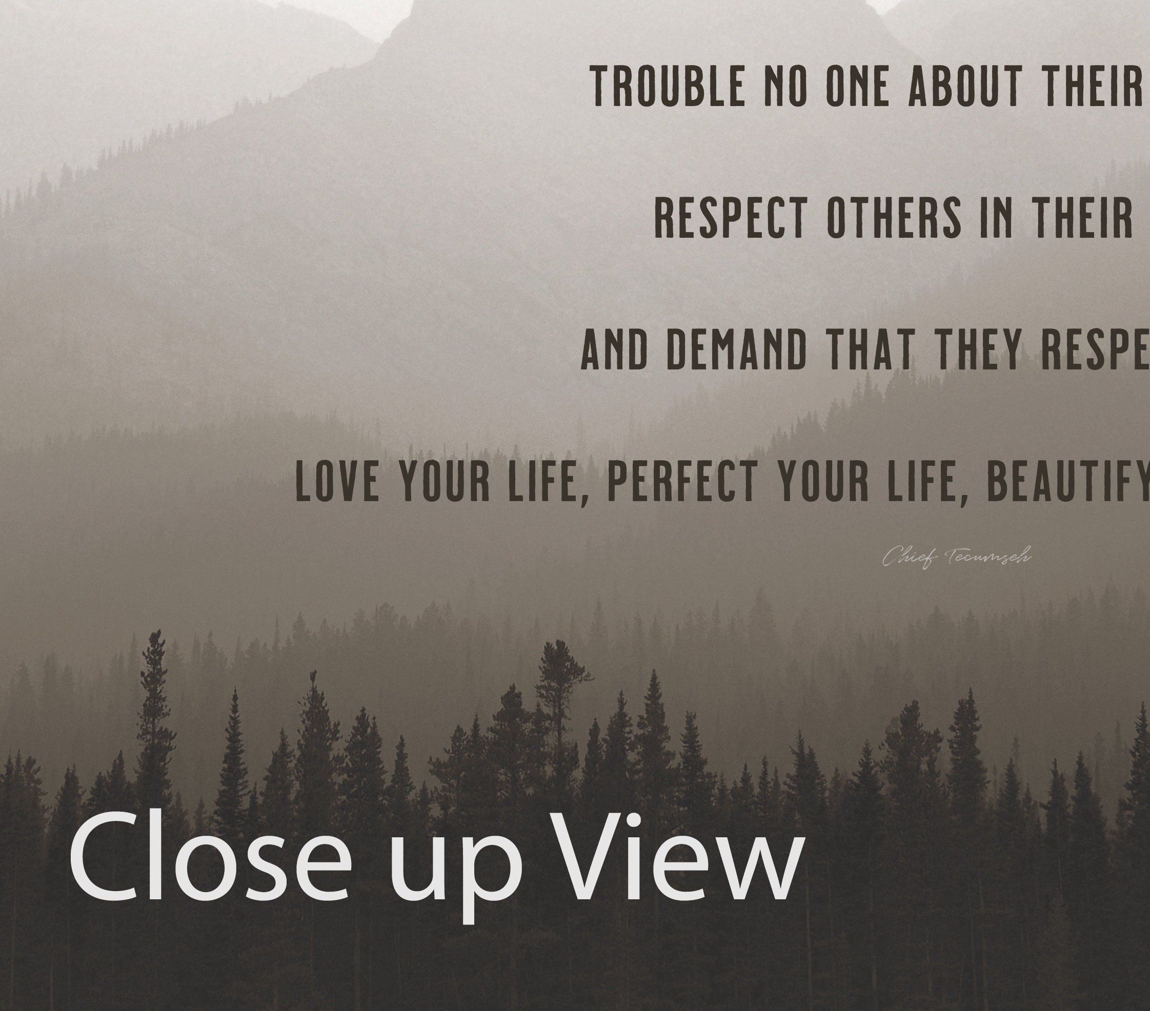 Live Your Life Chief Tecumseh Poem Native American Quote | Etsy