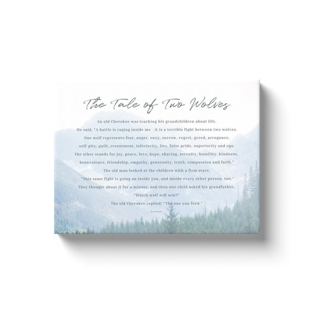 The Tale of Two Wolves Calm Large Canvas Wall Art Print Native American ...