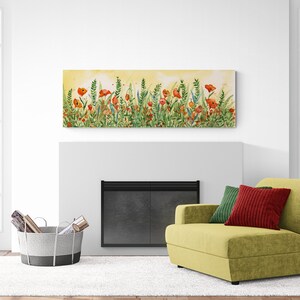 Watercolor Wild Flowers Garden Spring Prints Canvas Wall Art Long ...