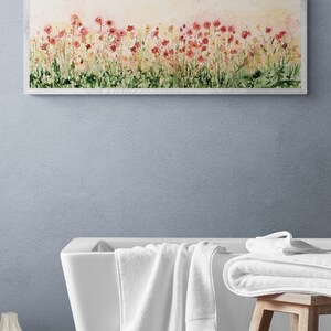 Wildflower Wall Art Long Narrow Horizontal Paper Print 12x36 Farmhouse ...