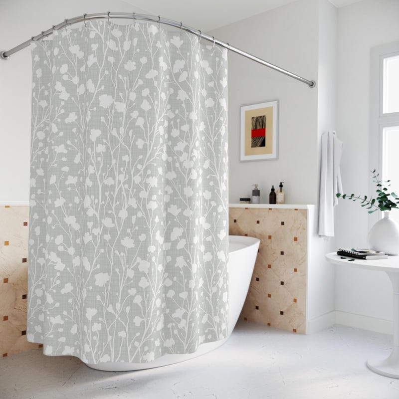 Grey Shower Curtain - Etsy