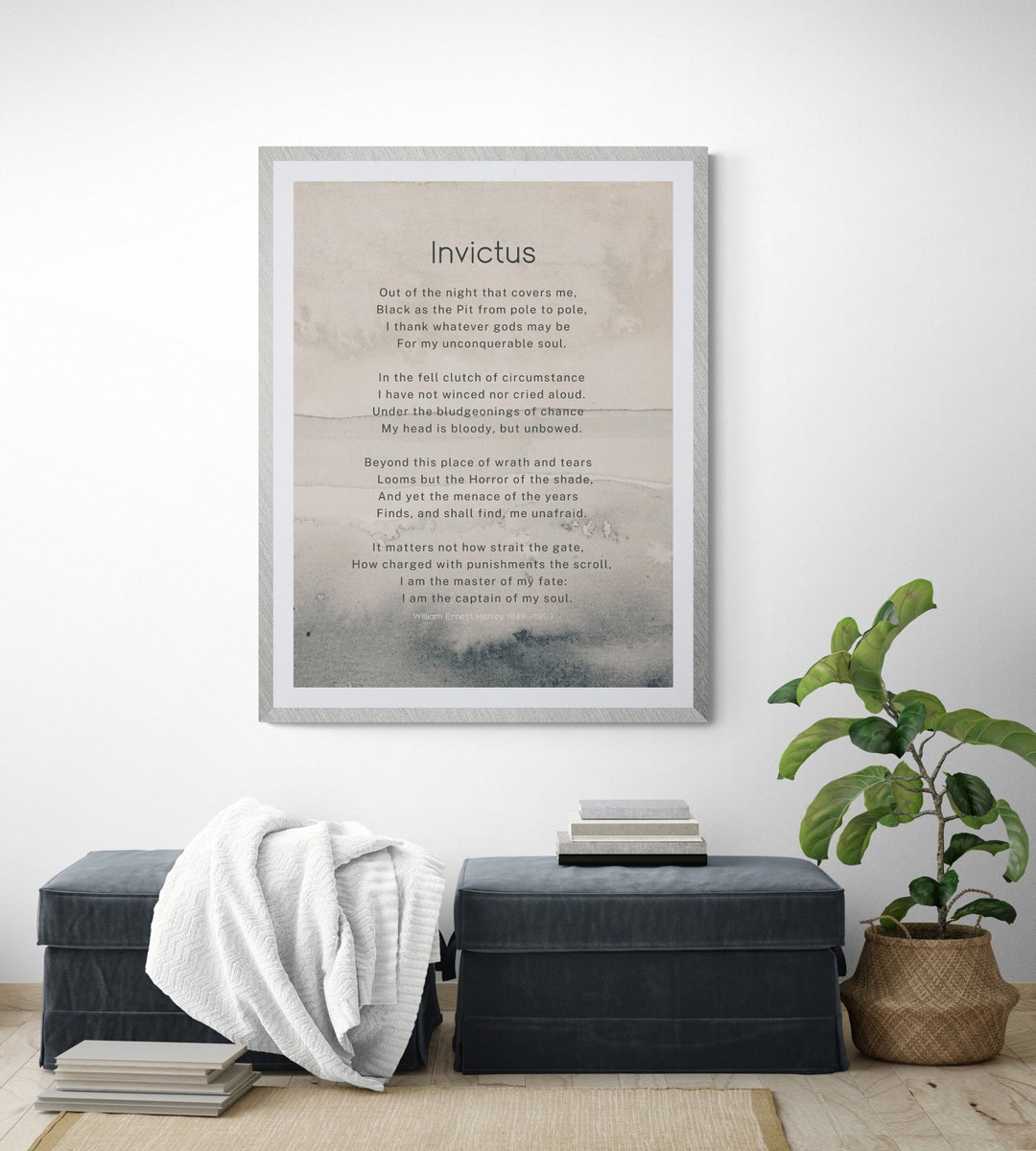 Invictus Poem Large Poster Print Graduation Gift for Son William Henley ...