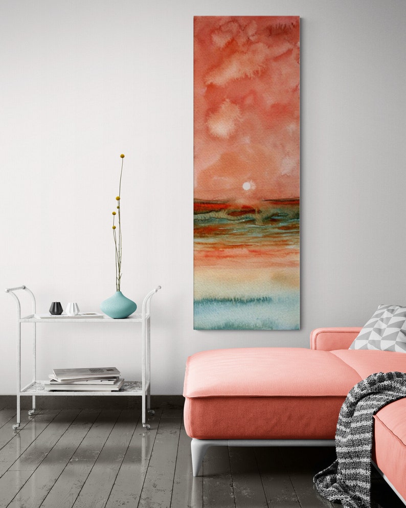Vertical Tall Long Canvas Abstract Painting Narrow Prints | Etsy