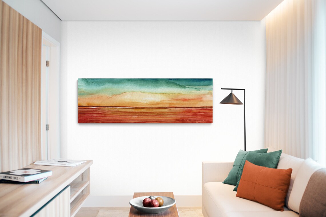 Colorful Horizontal Long Narrow Large Canvas Wall Art Print - Etsy