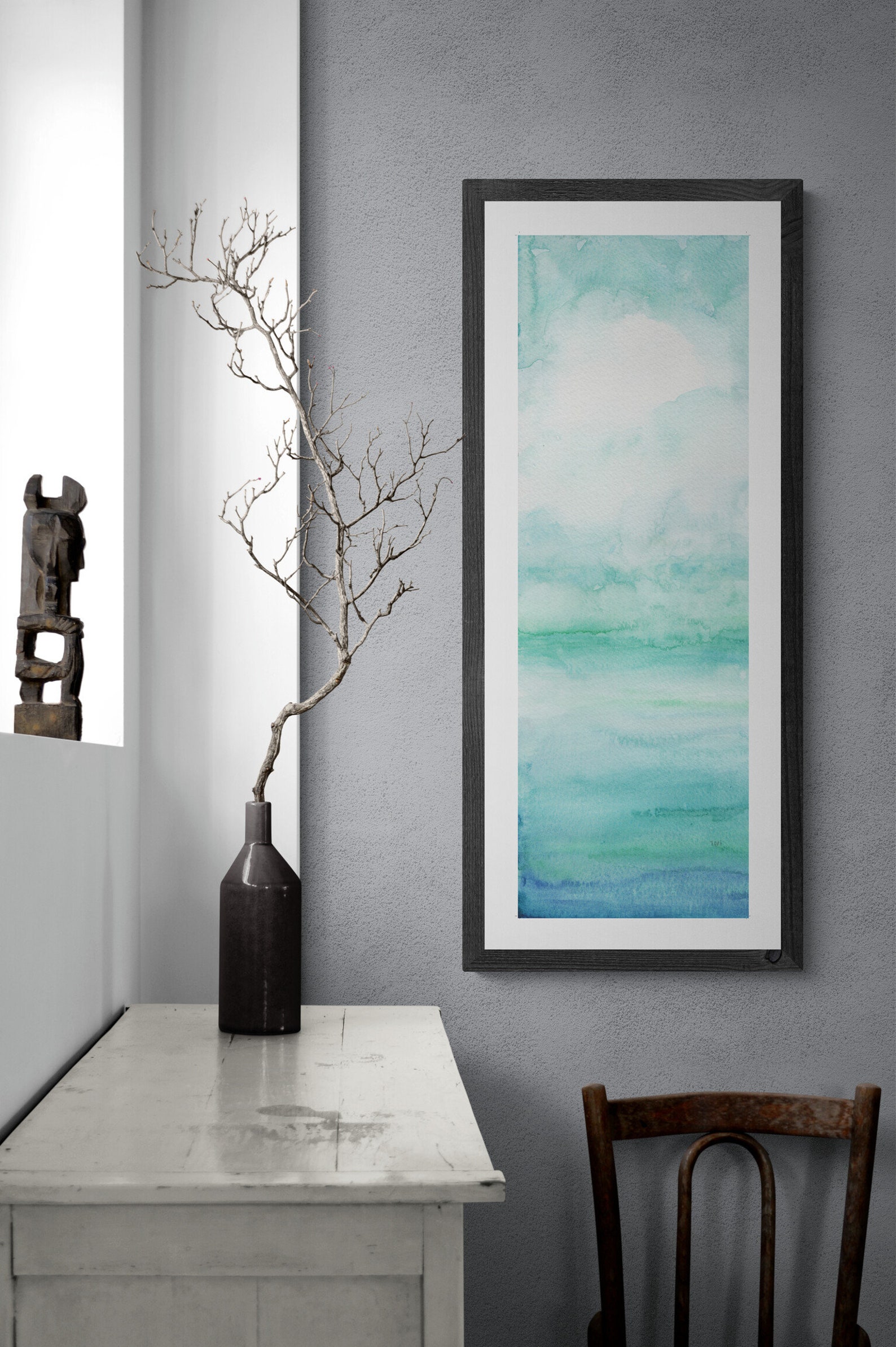 Abstract Vertical Wall Art Digital Printable Ocean Beach Wall | Etsy