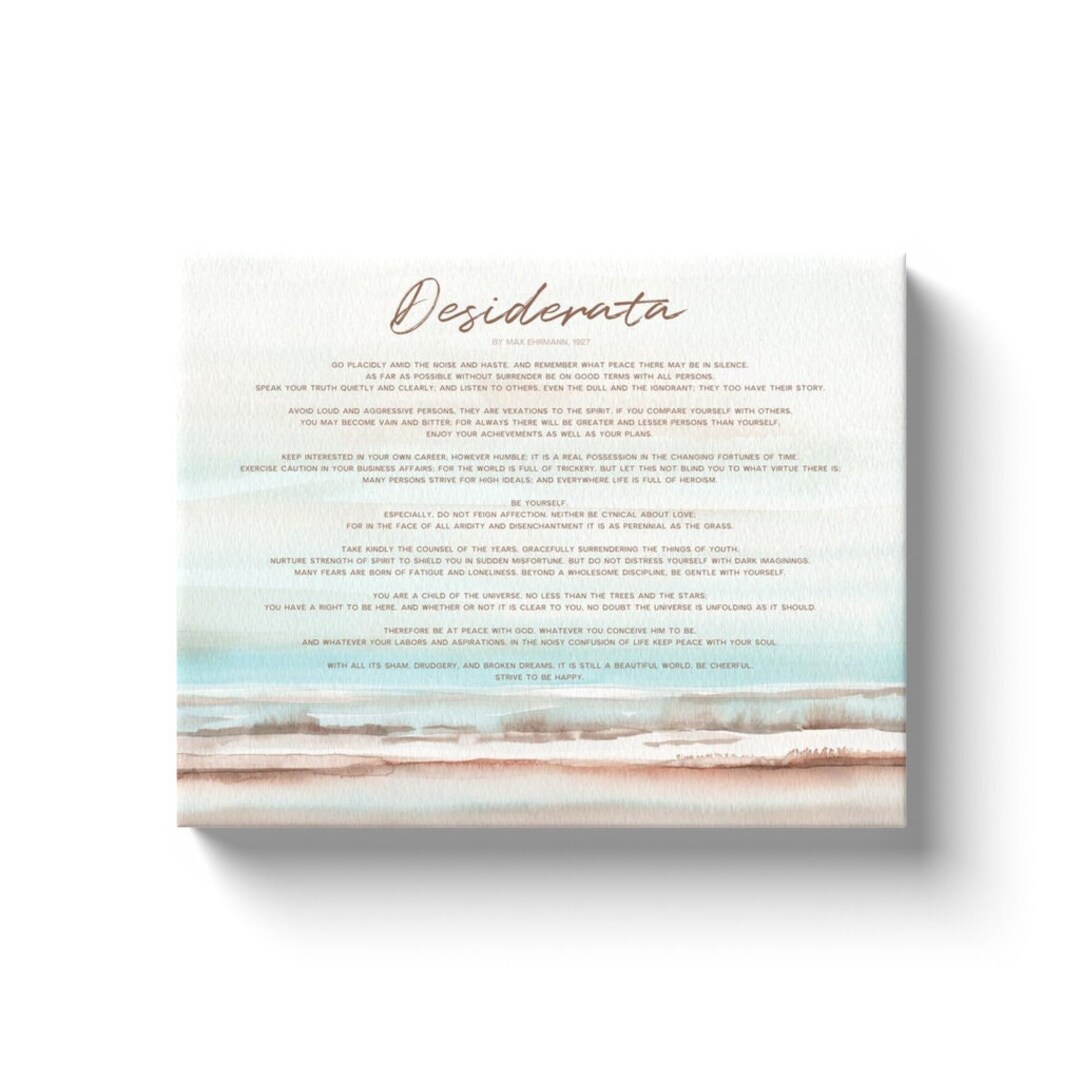 Desiderata Canvas Extra Large Wall Art Print, Inspirational Quote Wall ...