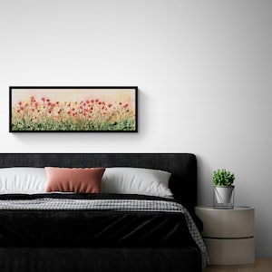 Wildflower Wall Art Long Narrow Horizontal Paper Print 12x36 Farmhouse ...