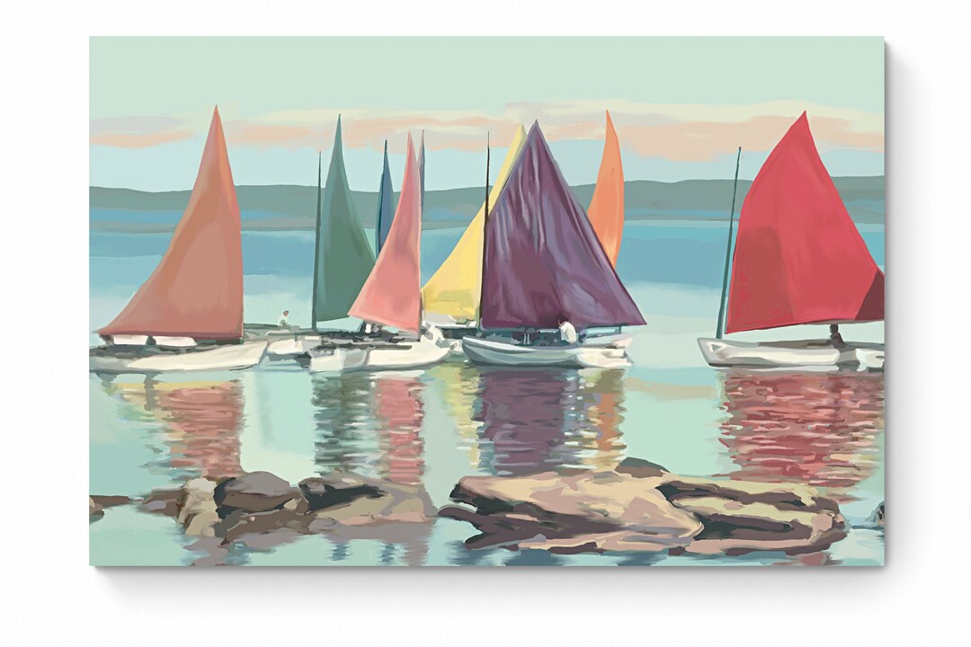 Printable Wall Art Sailboats Print Instant Digital Download Over Couch ...