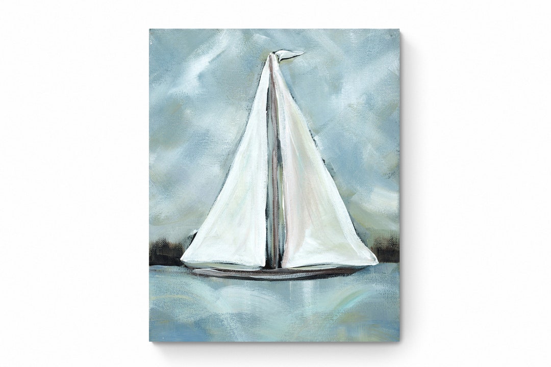 Original Art Sailboat Acrylic Painting Canvas Small Paintings 8x10 ...
