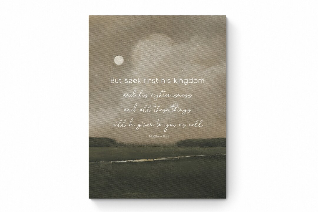 Matthew 6:33 Bible Verse Printable Scripture Wall Art Neutral Tan ...