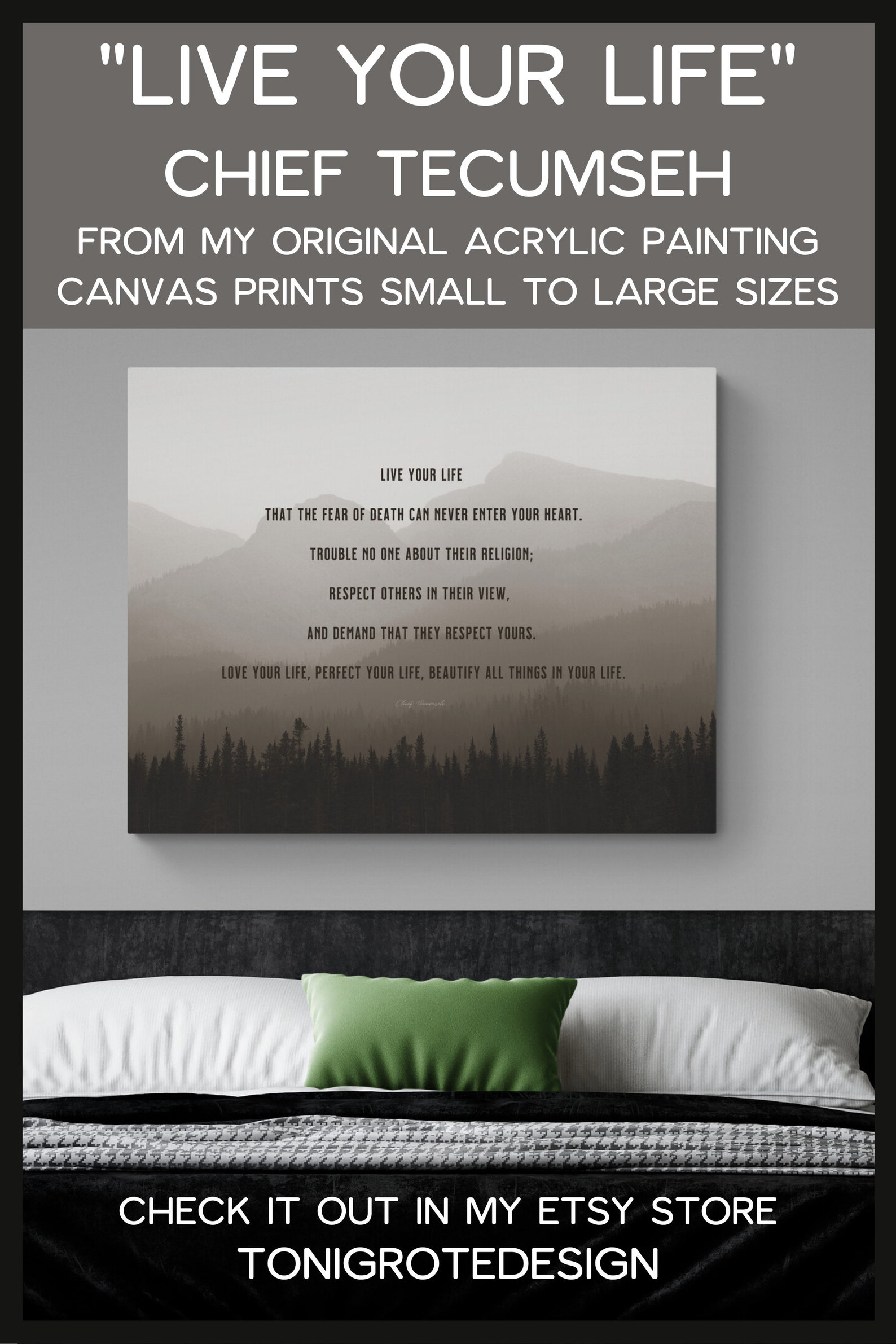 Live Your Life Chief Tecumseh Poem Native American Quote | Etsy