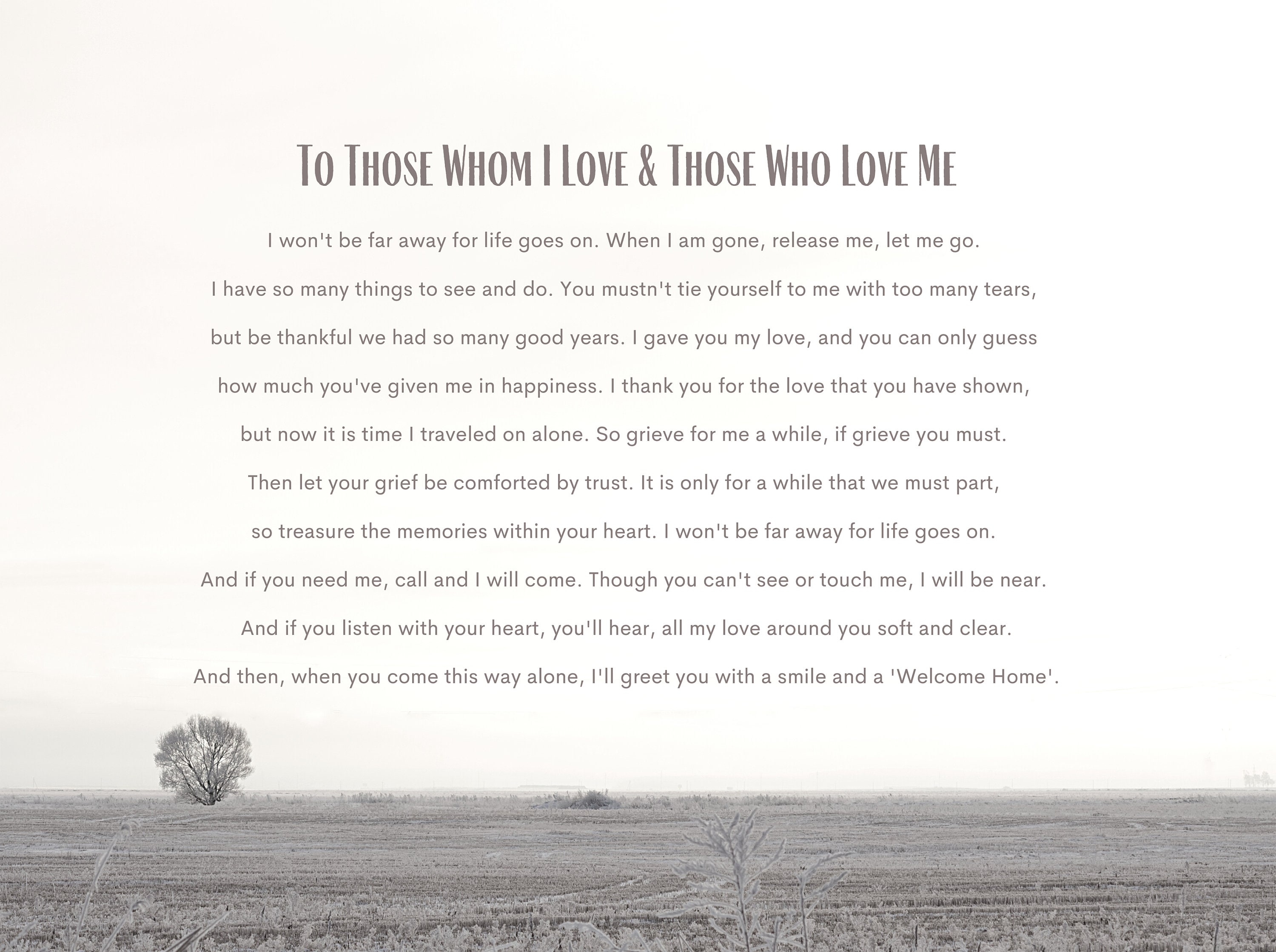 To Those Whom I Love Those Who Love Me, Instant Download Printable Art ...