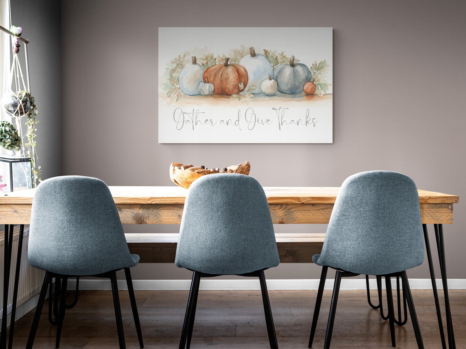 Large Fall Canvas Wall Art Watercolor Pumpkins Fall Decoration - Etsy