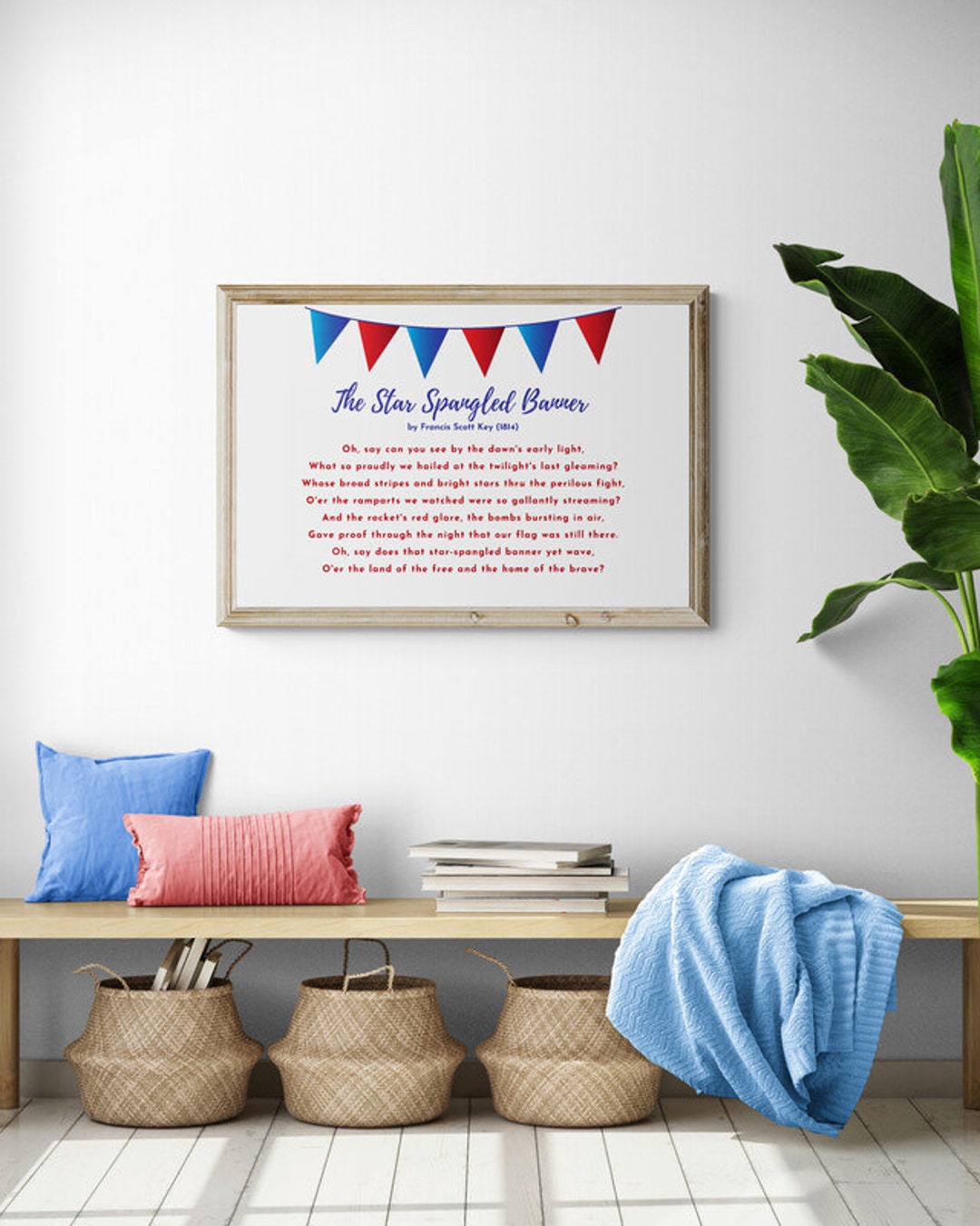 Star Spangled Banner, Printable Wall Art Print, Patriotic Gifts ...