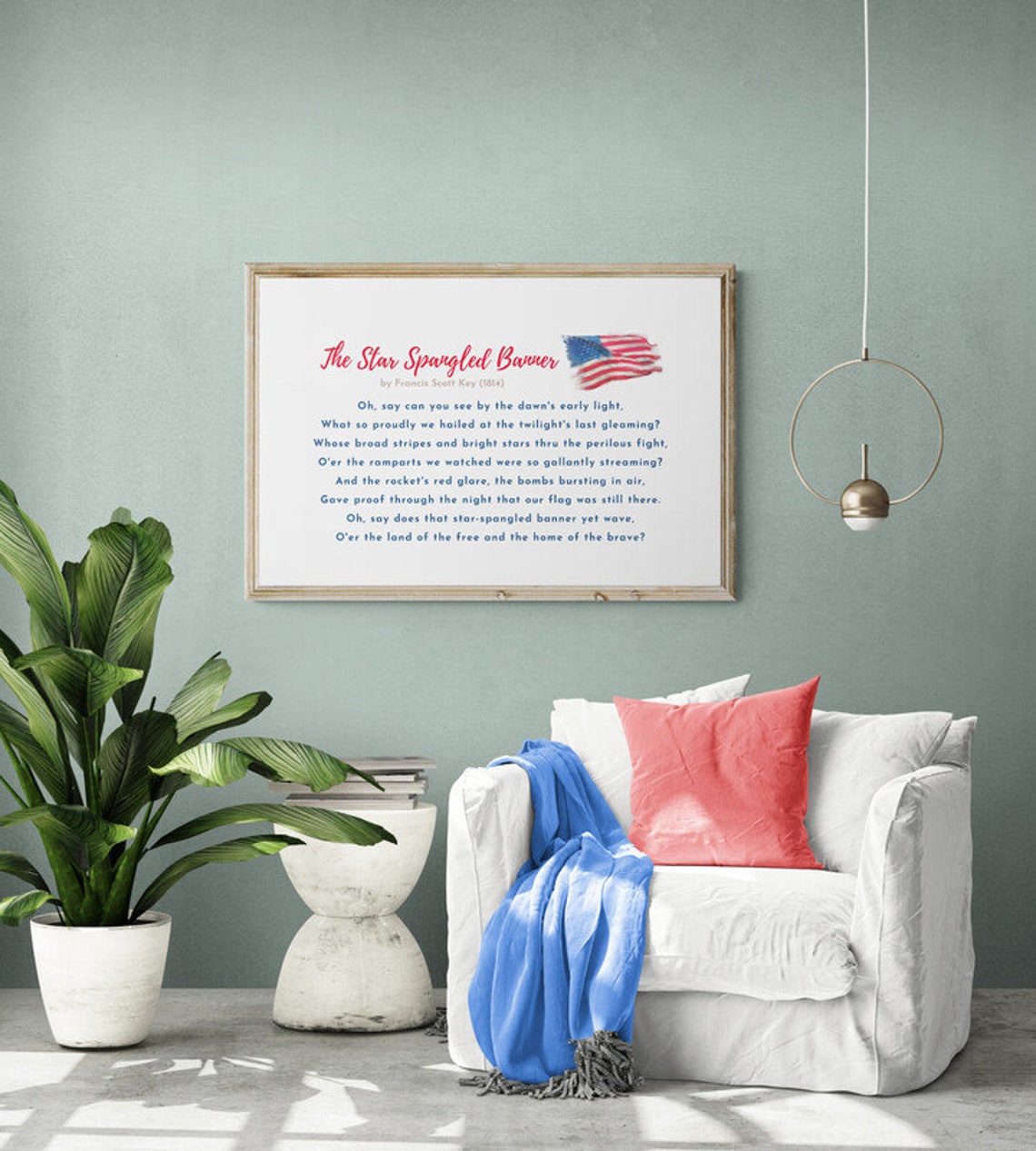 The Star Spangled Banner Printable Patriotic Watercolor - Etsy