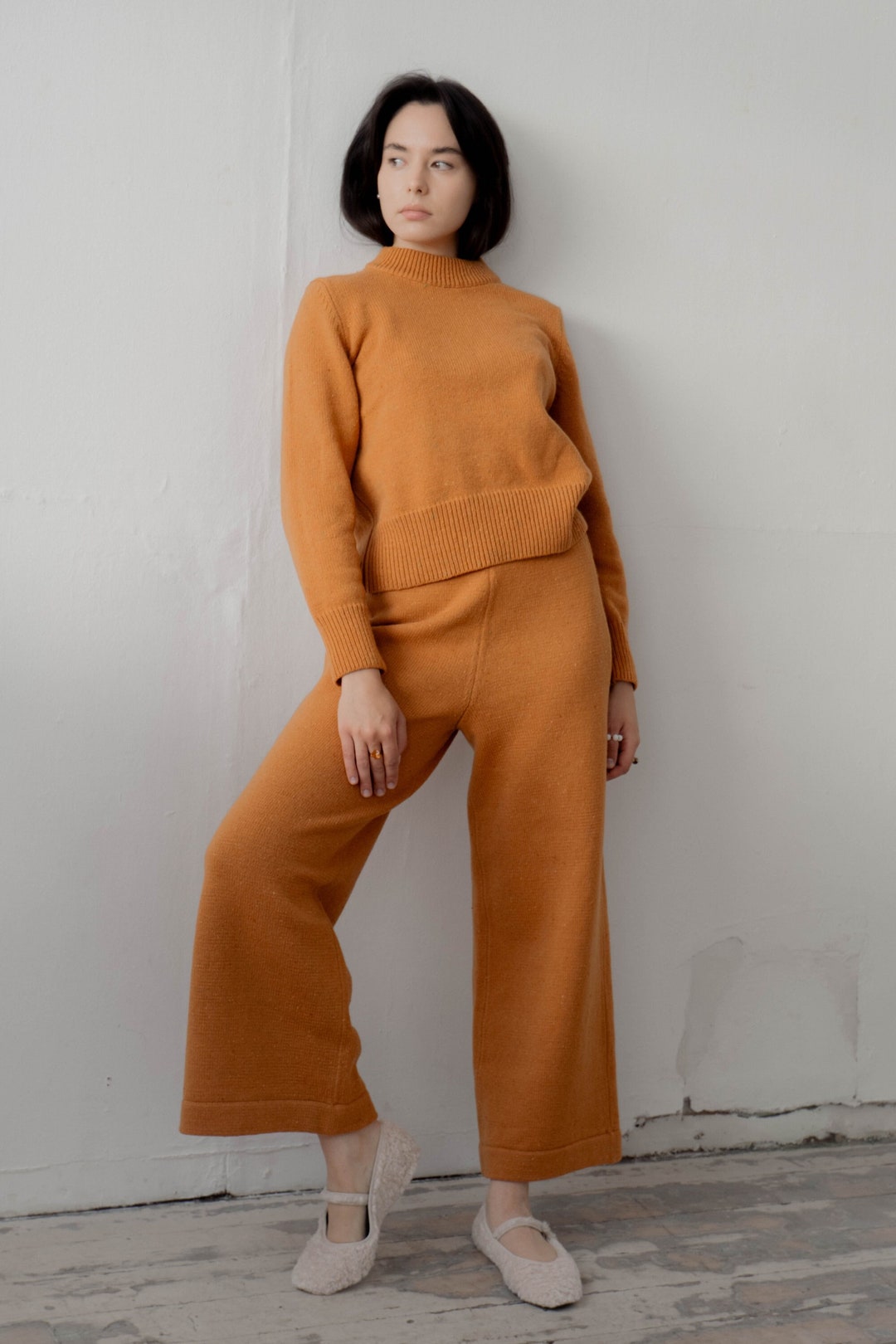 Handmade Tweed Wool Sweater: Crew Neck Pullover, Relaxed Fit - Etsy
