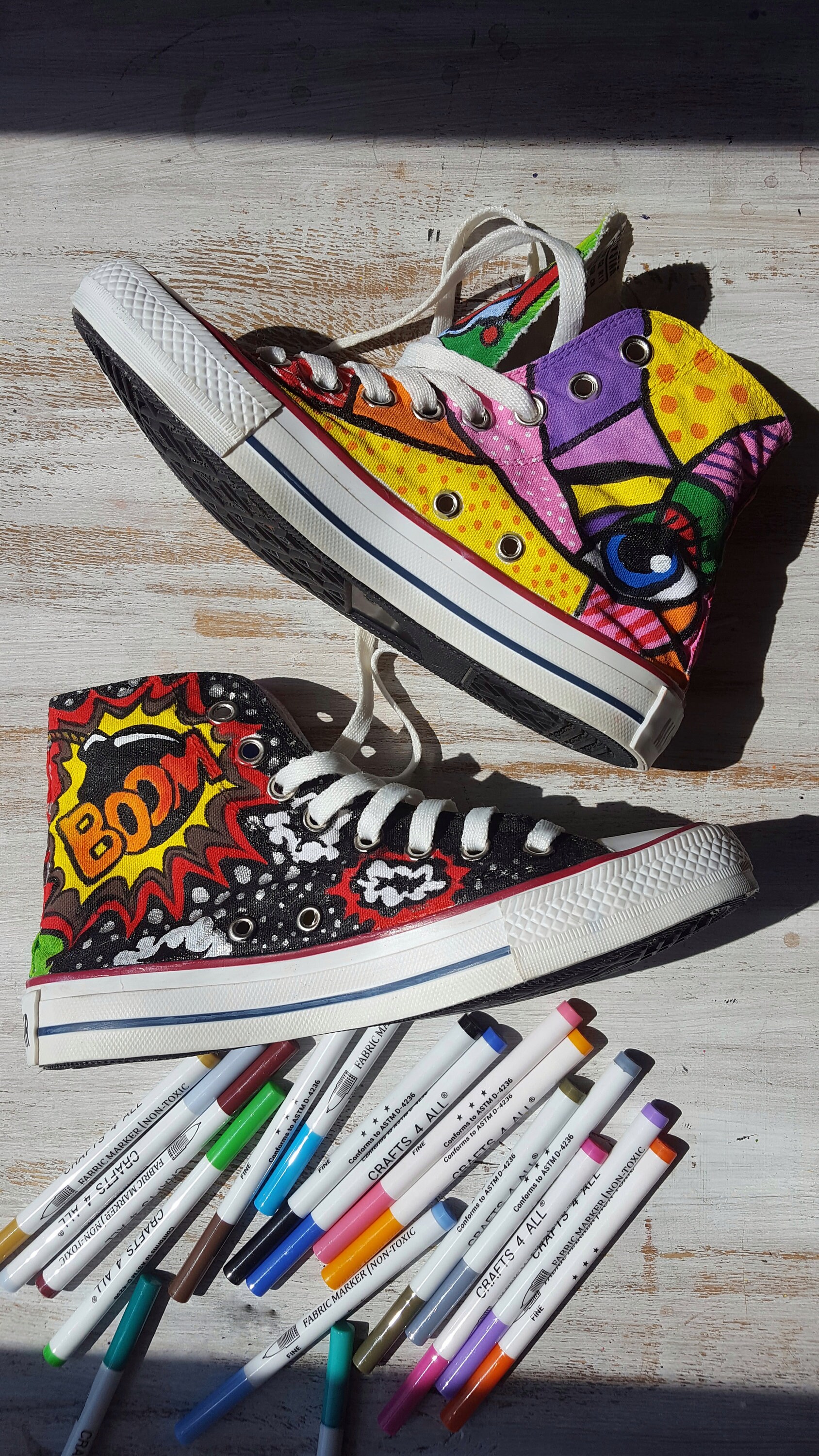 1 Sneakers. Hand-painted High Top Sneakers - Etsy