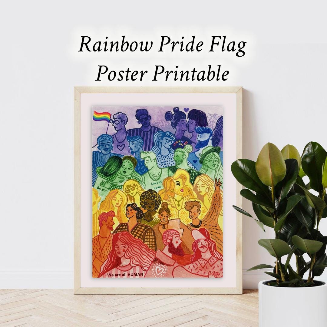 Pride Print | Inclusive Pride Flag | Pride Home Decor | LGBTQ Gift ...