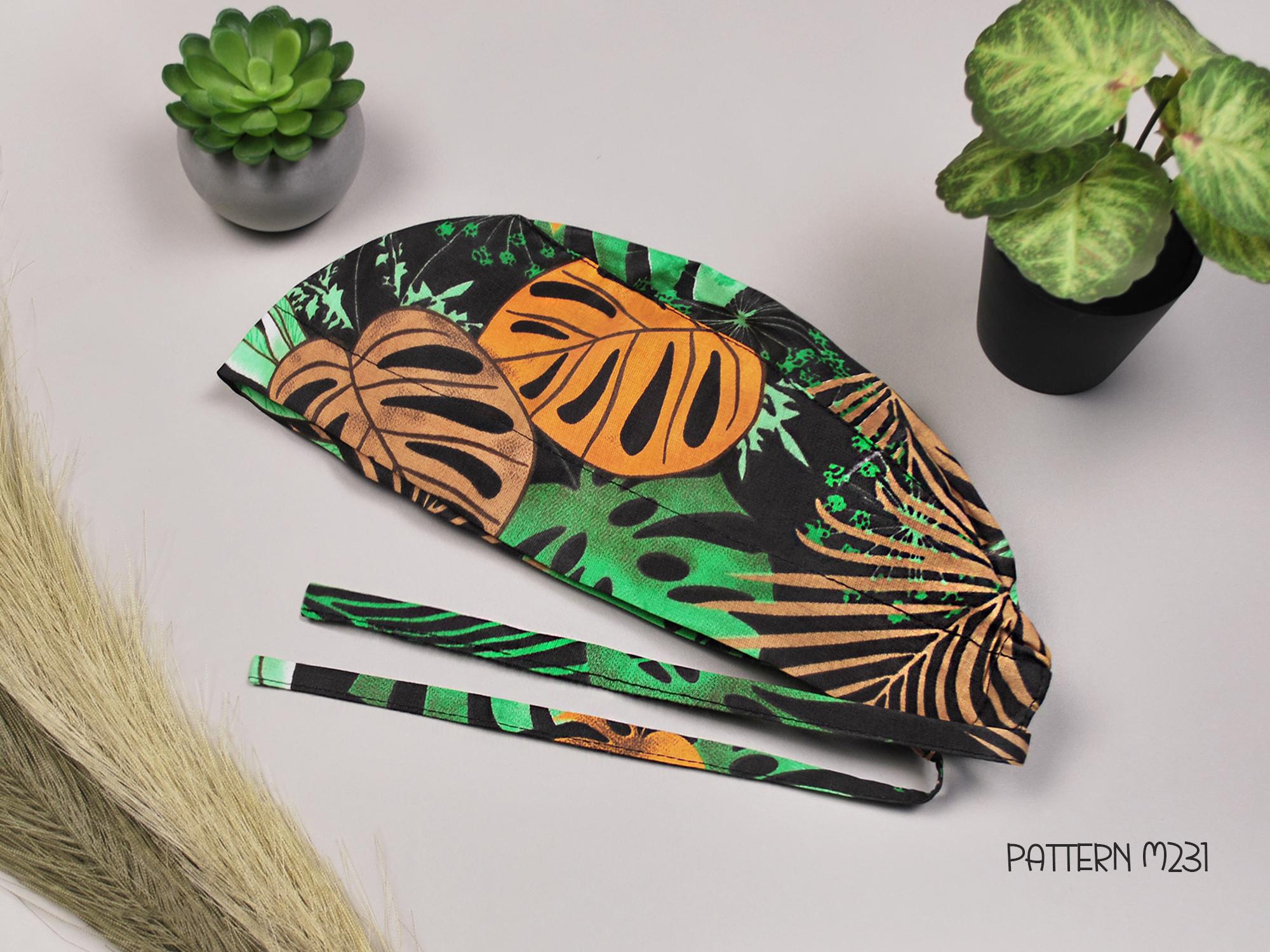 Scrub Caps for Men, Surgical Cap Leaf, Mens Scrub Hats, Leaves Scrub ...