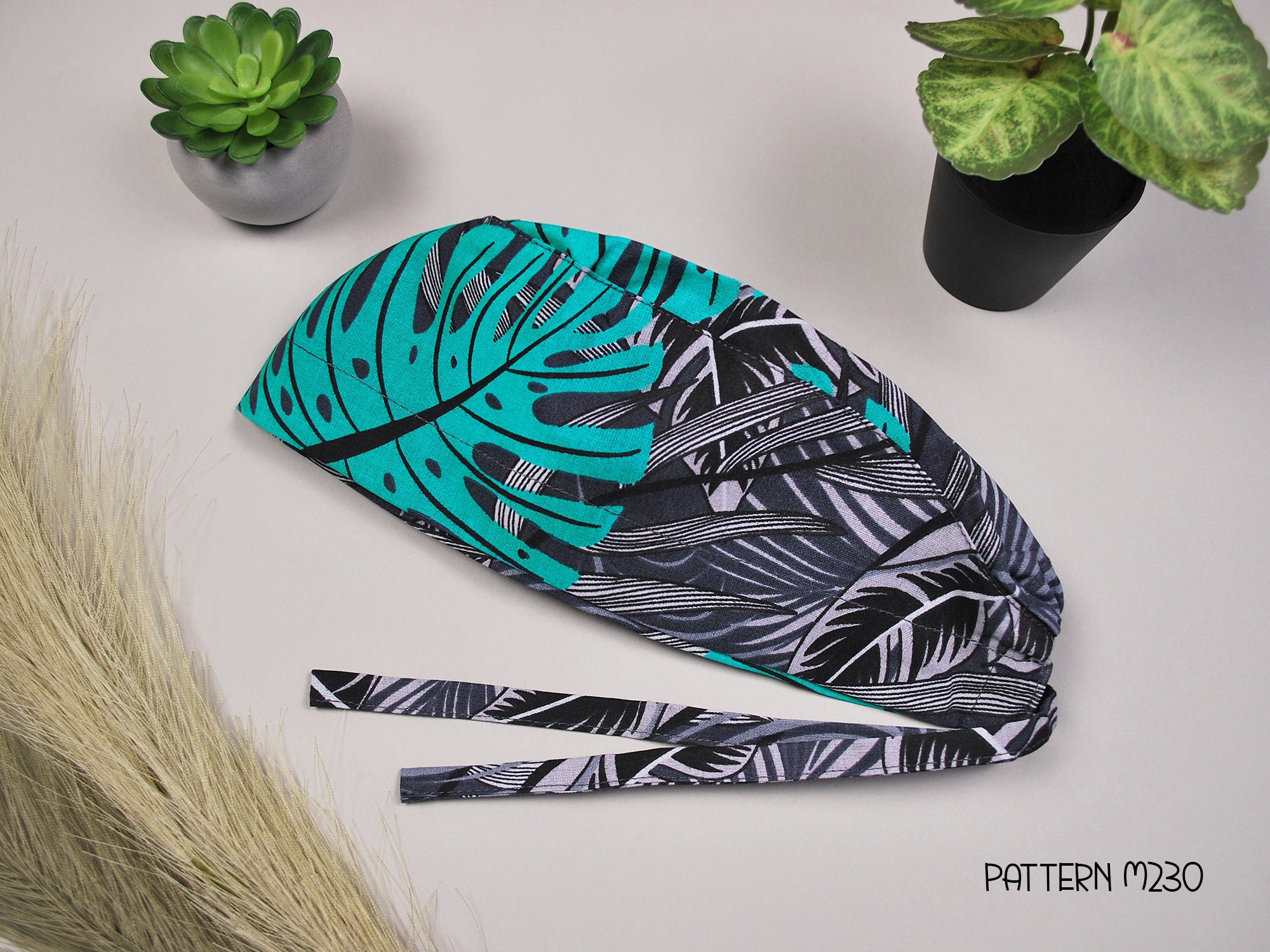 Scrub Caps for Men, Surgical Cap Leaf, Mens Scrub Hats, Leaves Scrub ...