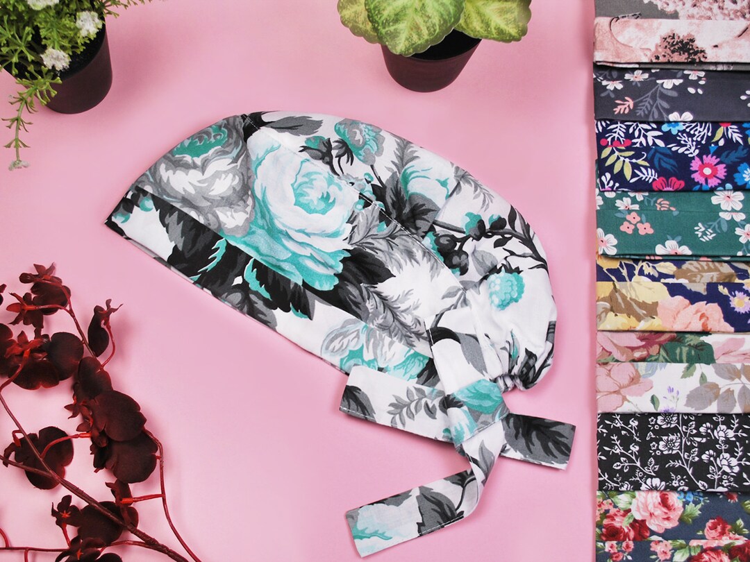 Floral Scrub Caps, Pixie Surgical Cap, Scrub Hats for Women, Scrub Hat ...