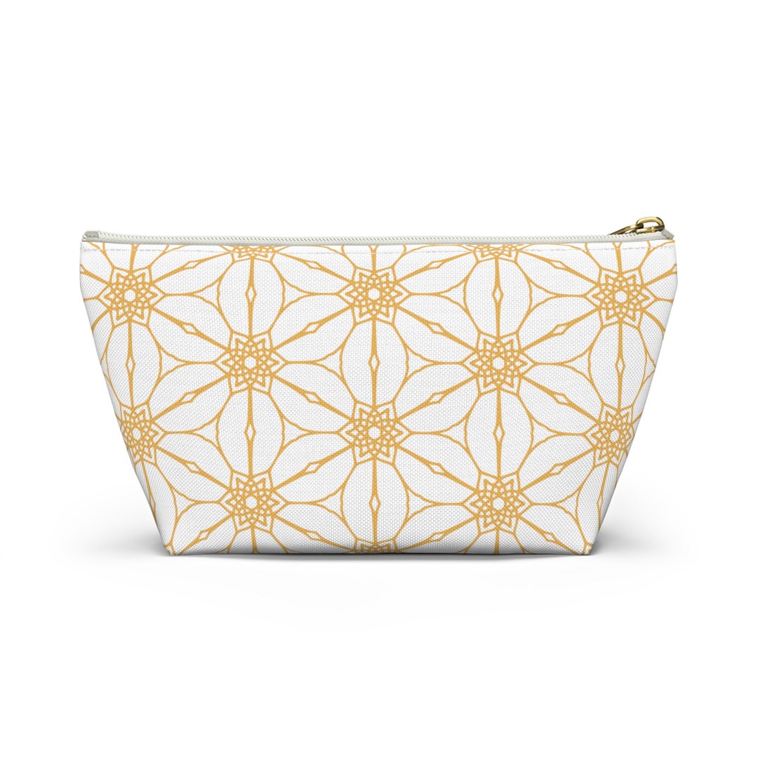 Gold Geometric Flowe Accessory Pouch W T-bottom - Etsy