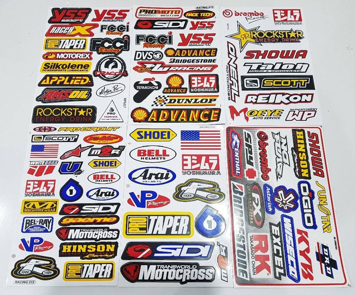 6 Motocross supercross Shoei Racing Stickers Sponsor Logo Bike | Etsy