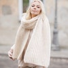Oversized Long Winter Scarf, Wool Ivory Chunky Knit Woman Shawl, Big ...