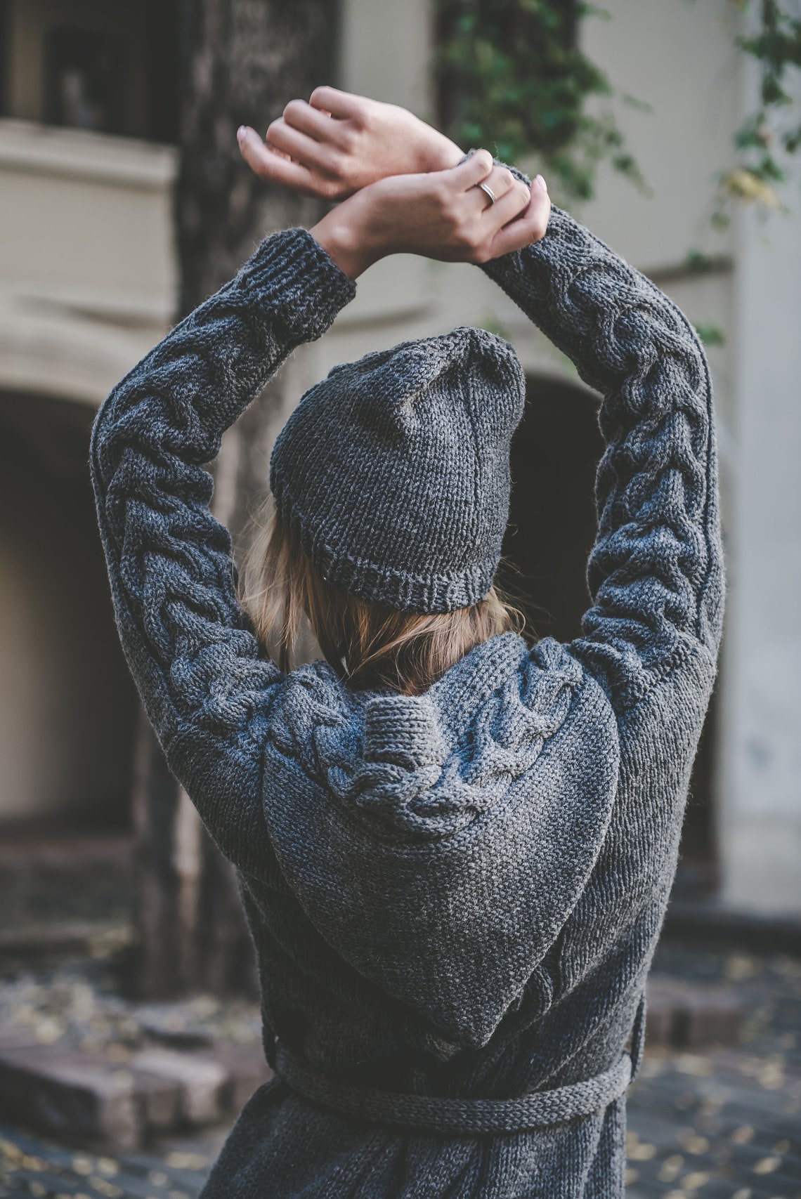 Long Women Cardigan Cowl Long Coat Bulky Aran Coat Thick - Etsy