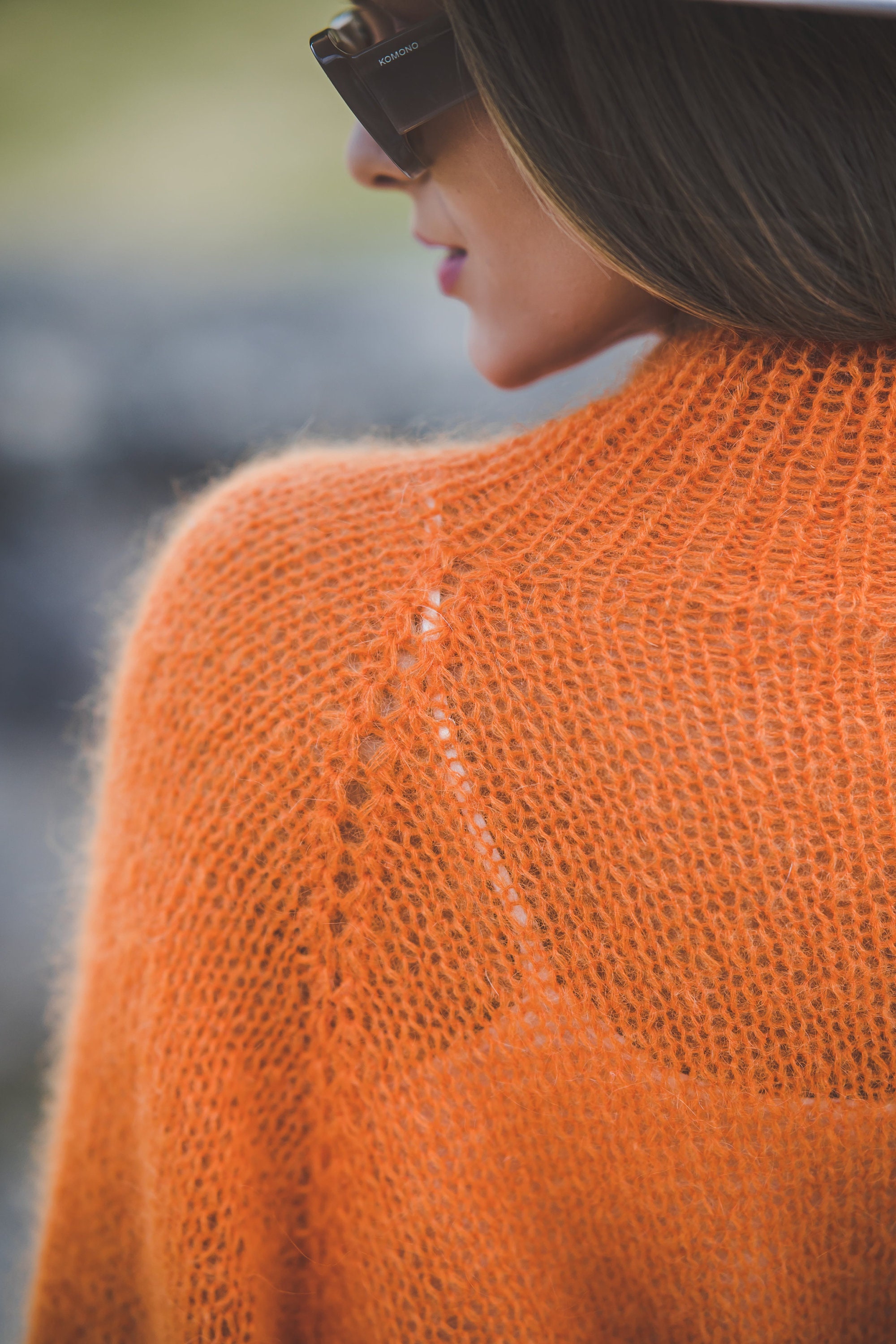 Long Orange Sweater Coat, Bright Knit Long Cardigan for Women, Long ...